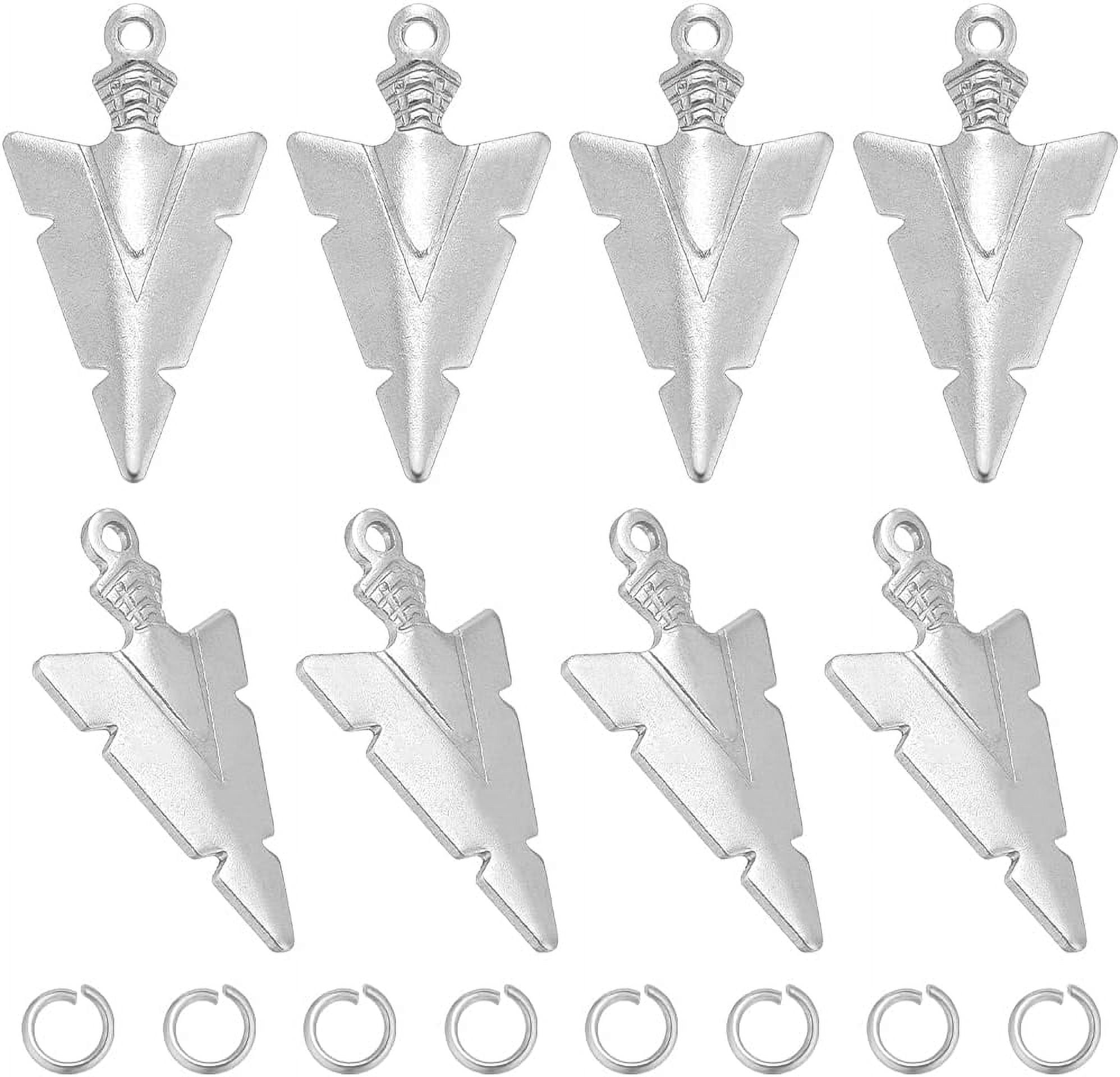 50Pcs Arrow Charms Pendants Stainless Steel Charms Flat Silver Charm ...