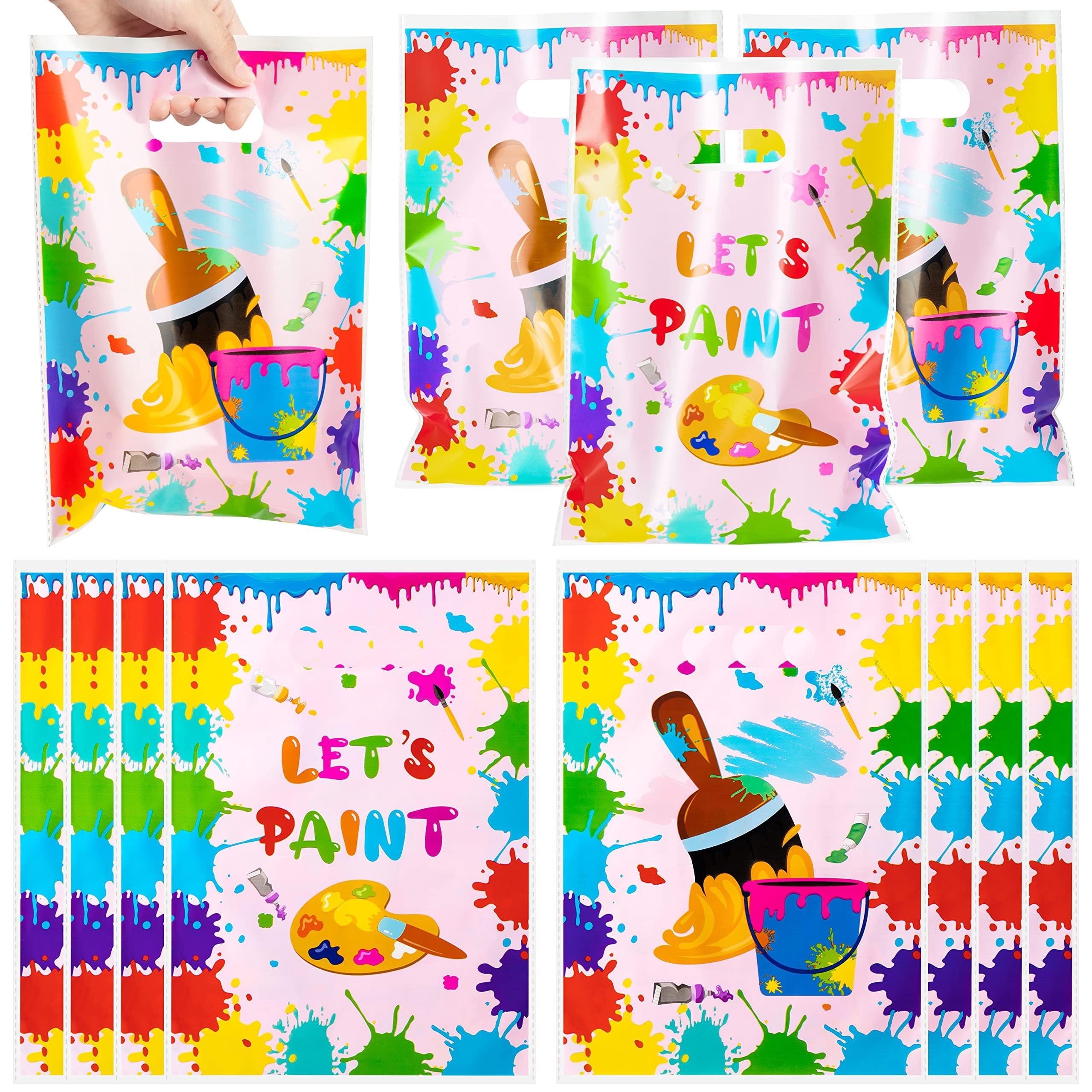 50Pcs Art Paint Party Favors Bags BSL1 Art Theme Birthday Goody Candy ...