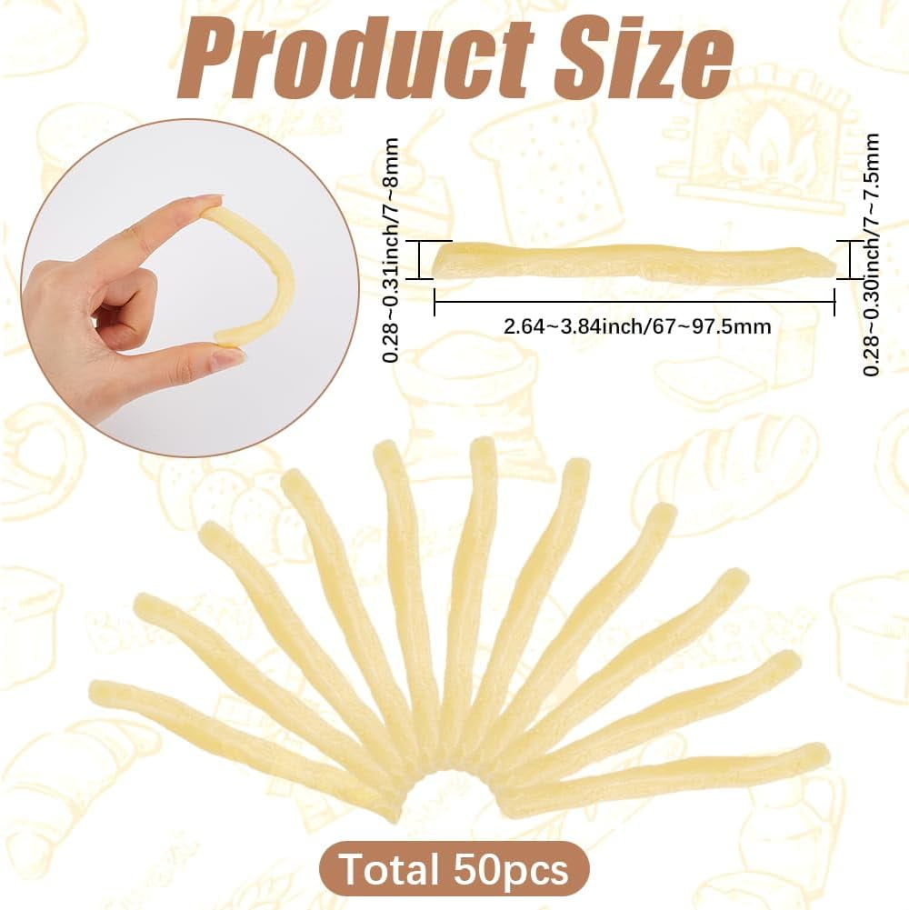 50Pcs Artificial Food Realistic Play Food Simulation French Fries Model ...