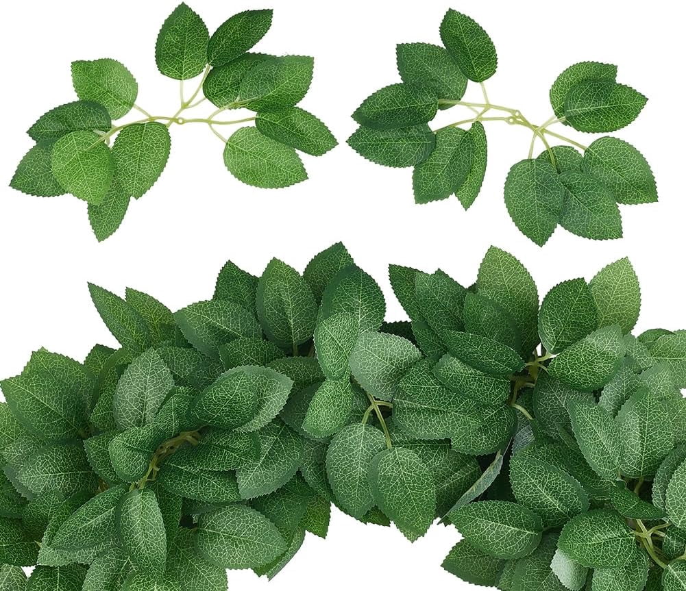 50Pcs Artificial Rose Green Leaves Bulk Silk Greenery Flower Leaf ...