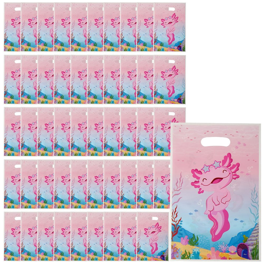 50Pcs Axolotl Party Favor Bags Amphibian Goodie Bag with Handles ...