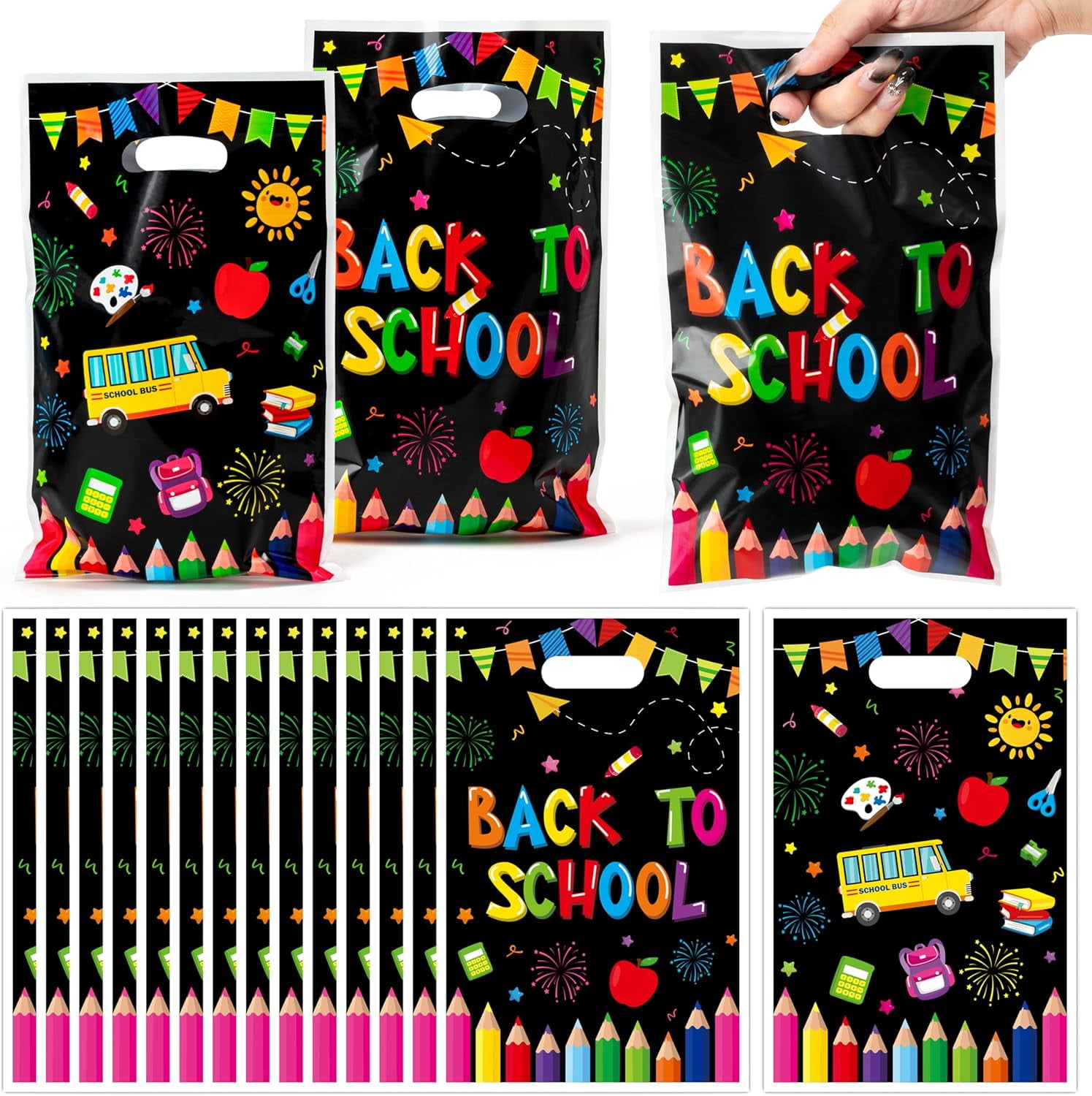 50Pcs Back to School Party Favor Bag - First Day of School Classroom ...