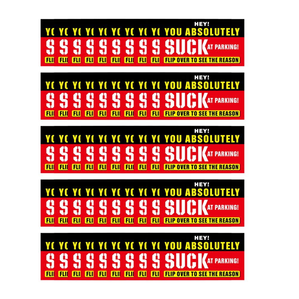 50Pcs Bad Parking Cards,Funny Parking Violation Cards with Multi Violation Reasons,You Parked ...