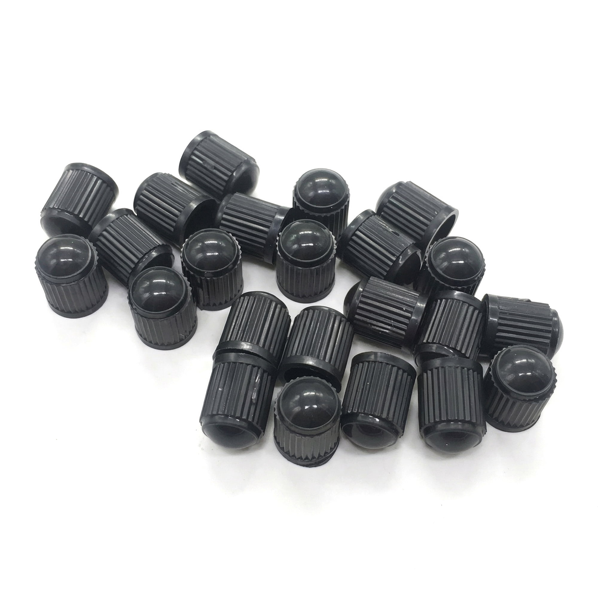 50Pcs Black Plastic Tire Air Valve Stem Caps Dust Covers for Car Wheels ...