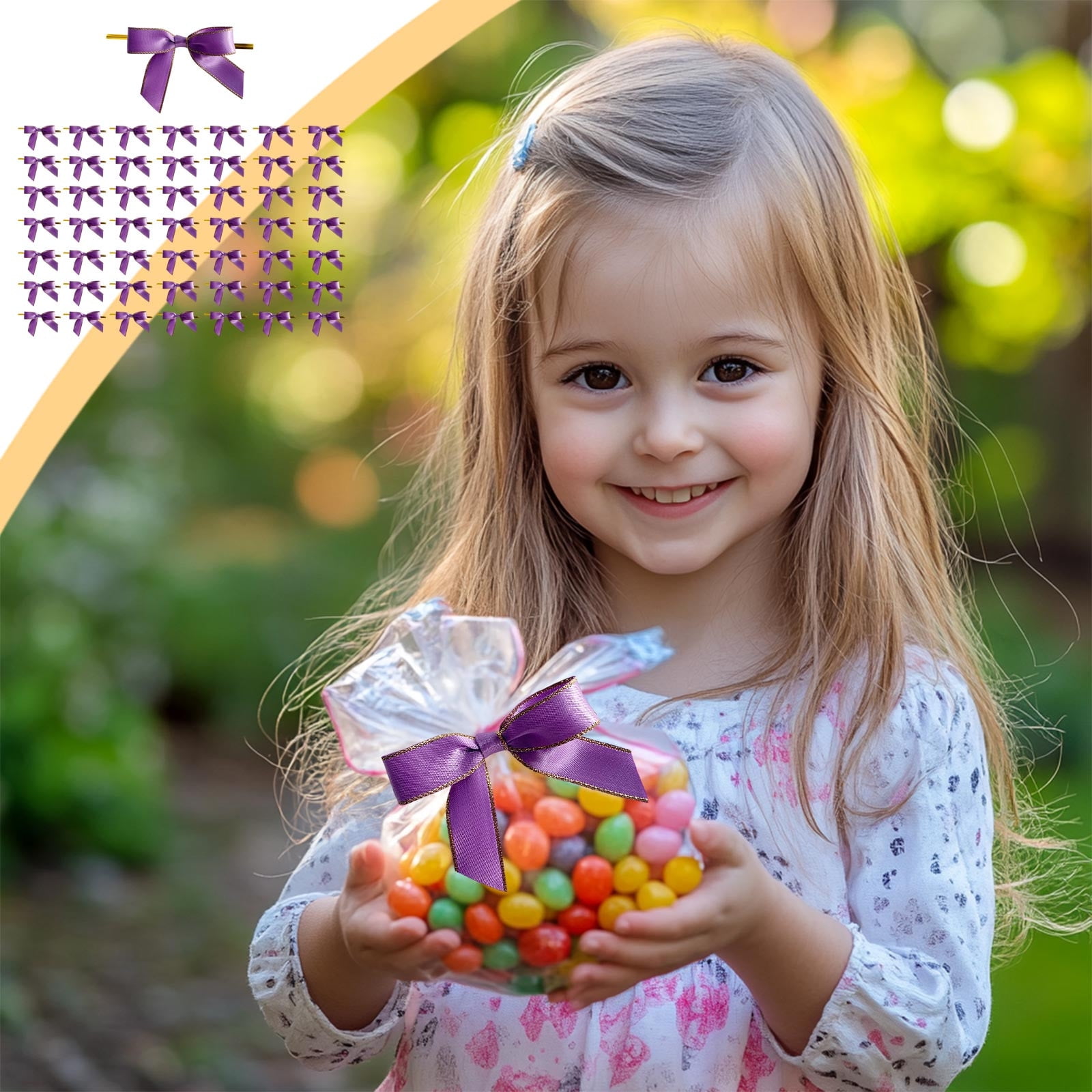 50Pcs Bow Ribbon,Baking Cake Packaging Sealing Bow Ribbon,Multi-purpose ...