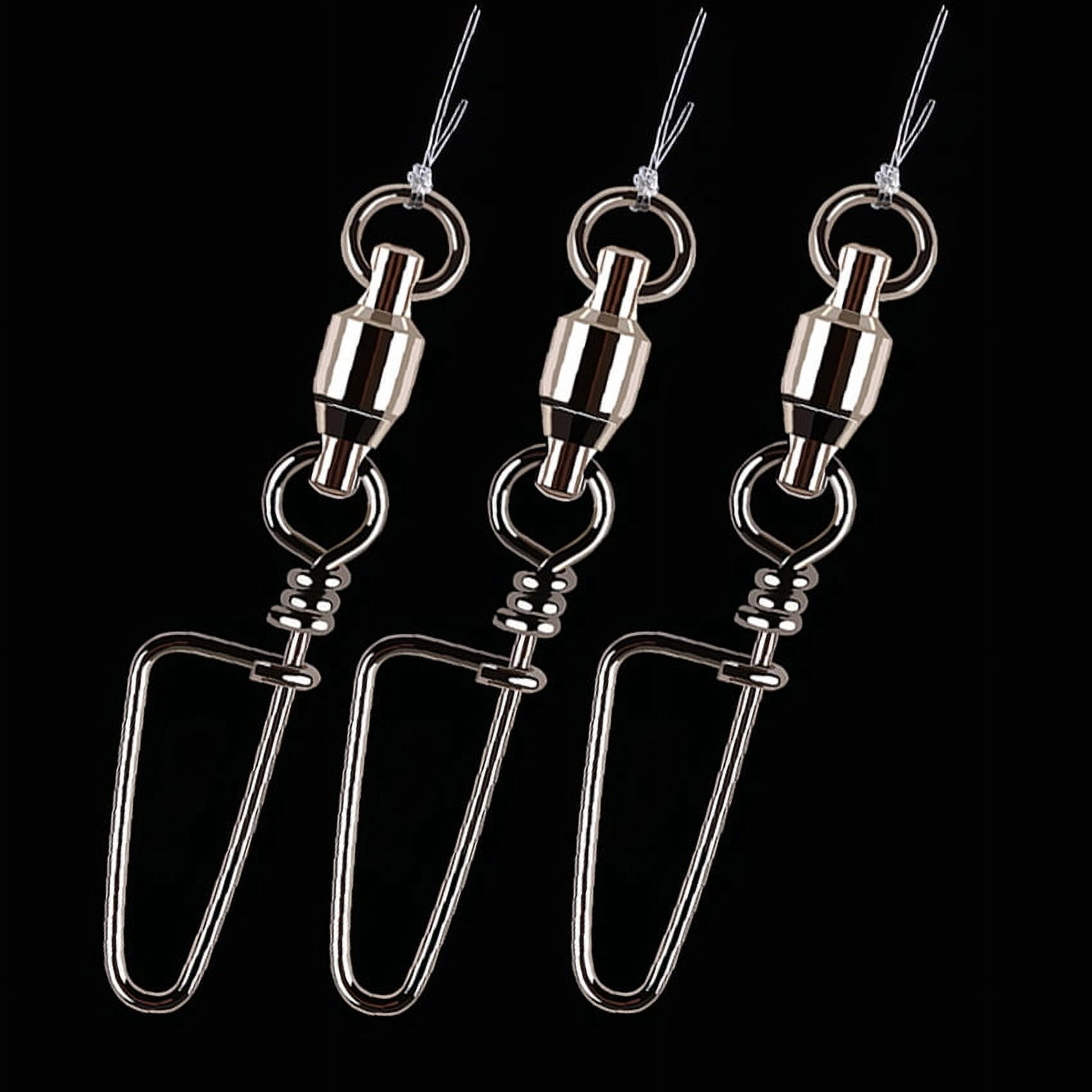 50Pcs/Box Stainless Steel Ball Bearing Fishing Swivels Snap 0-6 ...