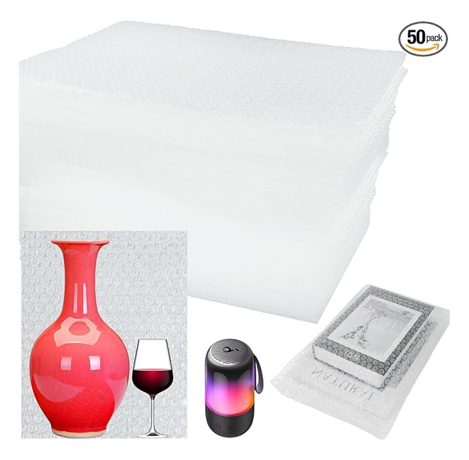 50Pcs Bubble Pouches Wrap Bags, 12x14 Inch Double Wall Shockproof Bubble Bags, Clear Bubble Out ...