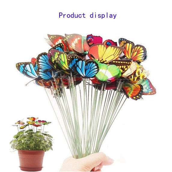 50Pcs Butterfly Sticks, Waterproof Butterfly Sticks, Garden Ornaments ...