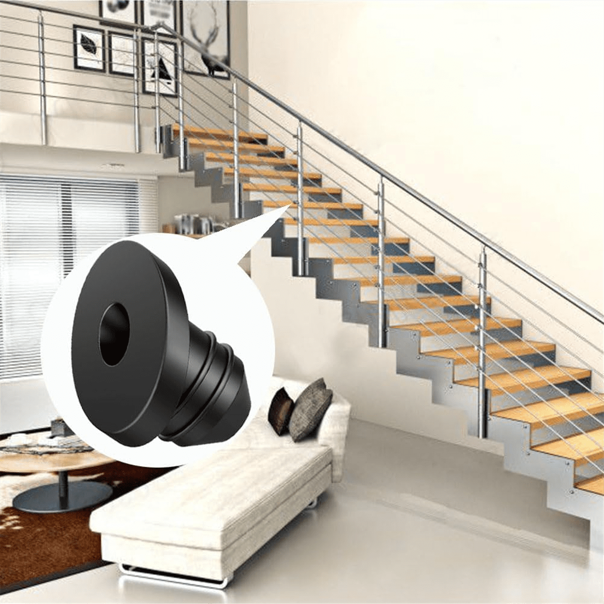 50Pcs Cable Railing Rubber Grommets, 45 Degree Angle Bevel Protectors ...