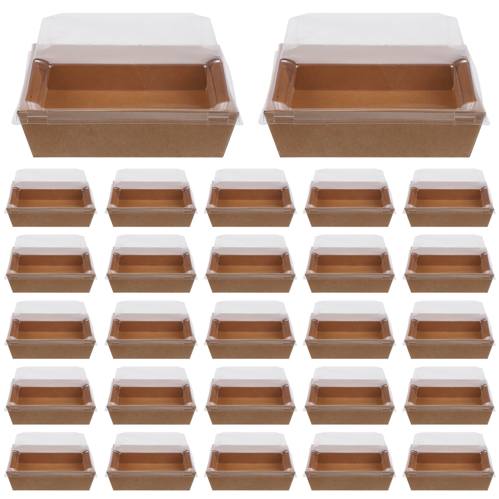 FONDOTIN Plastic Bakery Box for Decor Brown Containers for Sandwiches ...