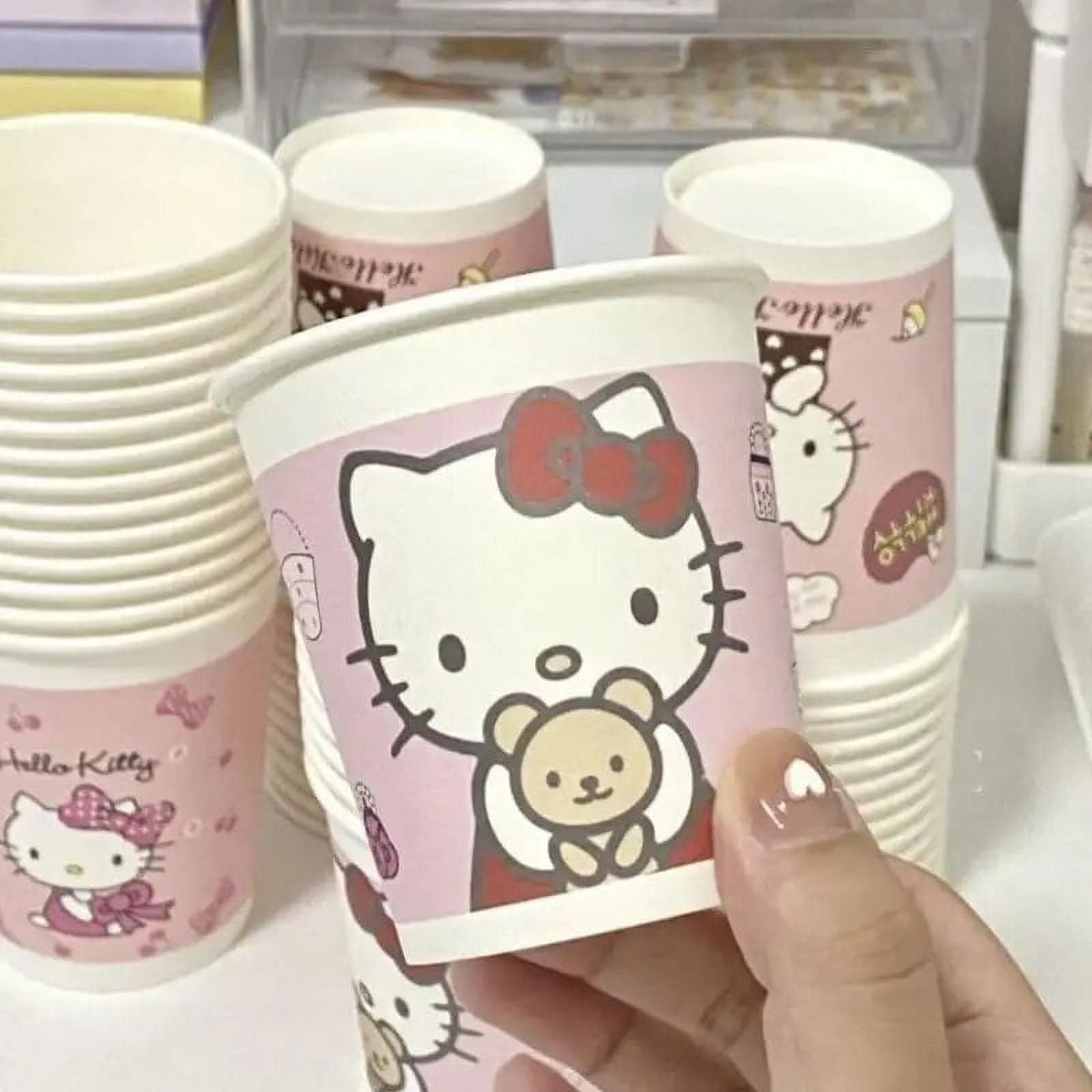50Pcs Cartoon Cup Hello Kitty Environmentally Friendly Disposable Kt ...