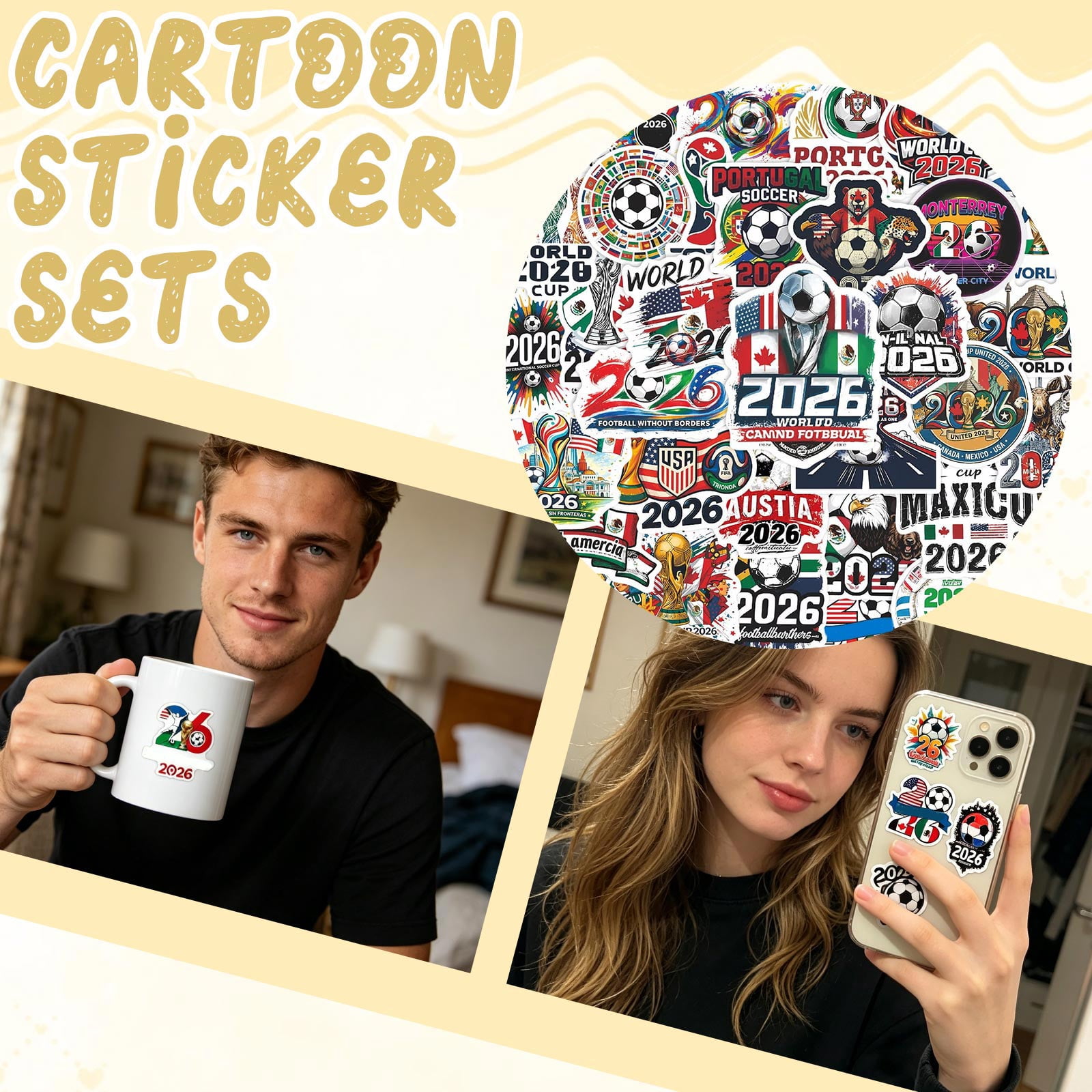 50Pcs Cartoon Soccer Stickers for Kids – Football Motivational Paper ...