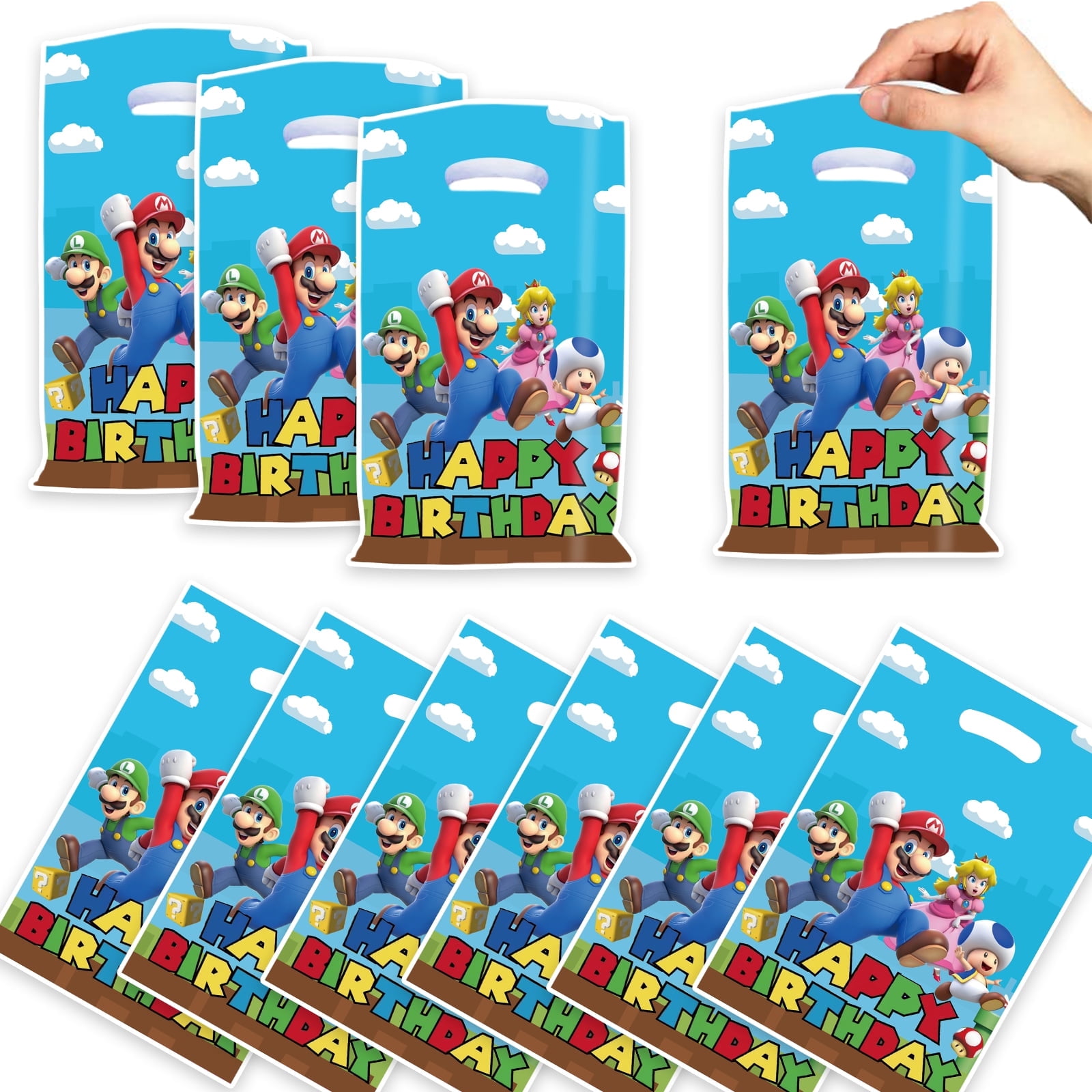 50Pcs Mario Theme Gift Bags Party Favors Bags Treat Candy Bags for Girl ...