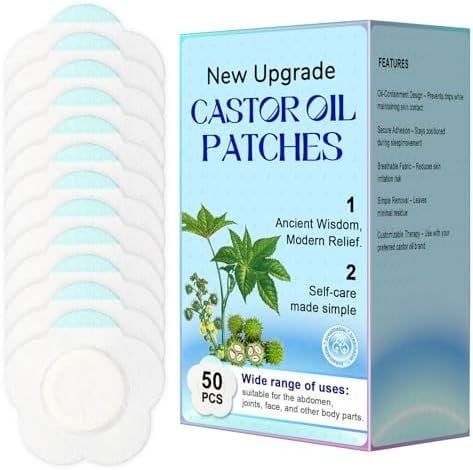 50Pcs Castor Oil Patches, Castor Oil Pack Wraps, Disposable Organic ...