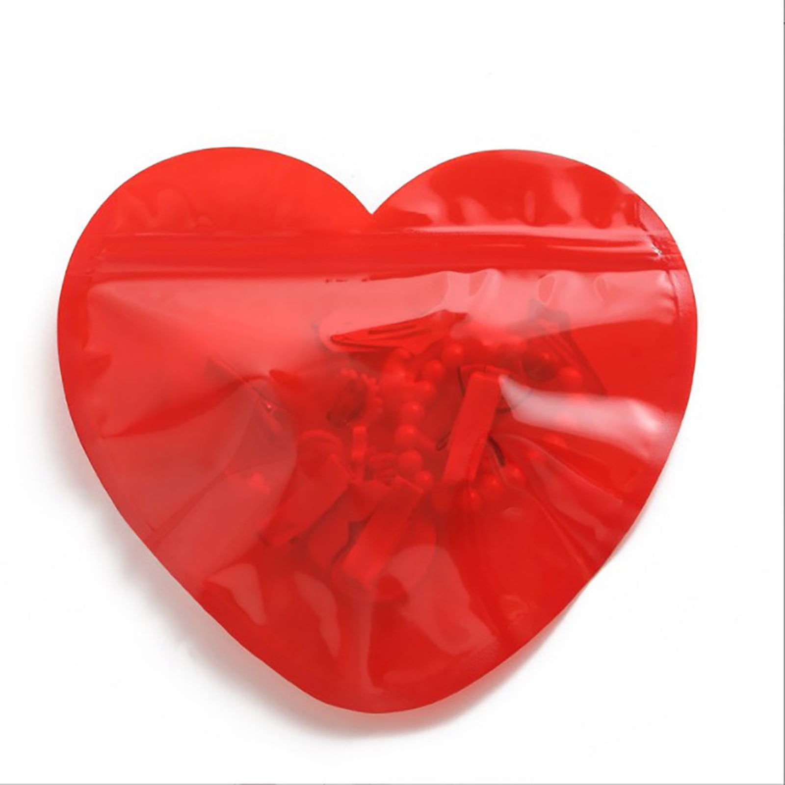 50Pcs Cellophane Cello Bag Heart Plastic Bags for Jewelry Packaging ...