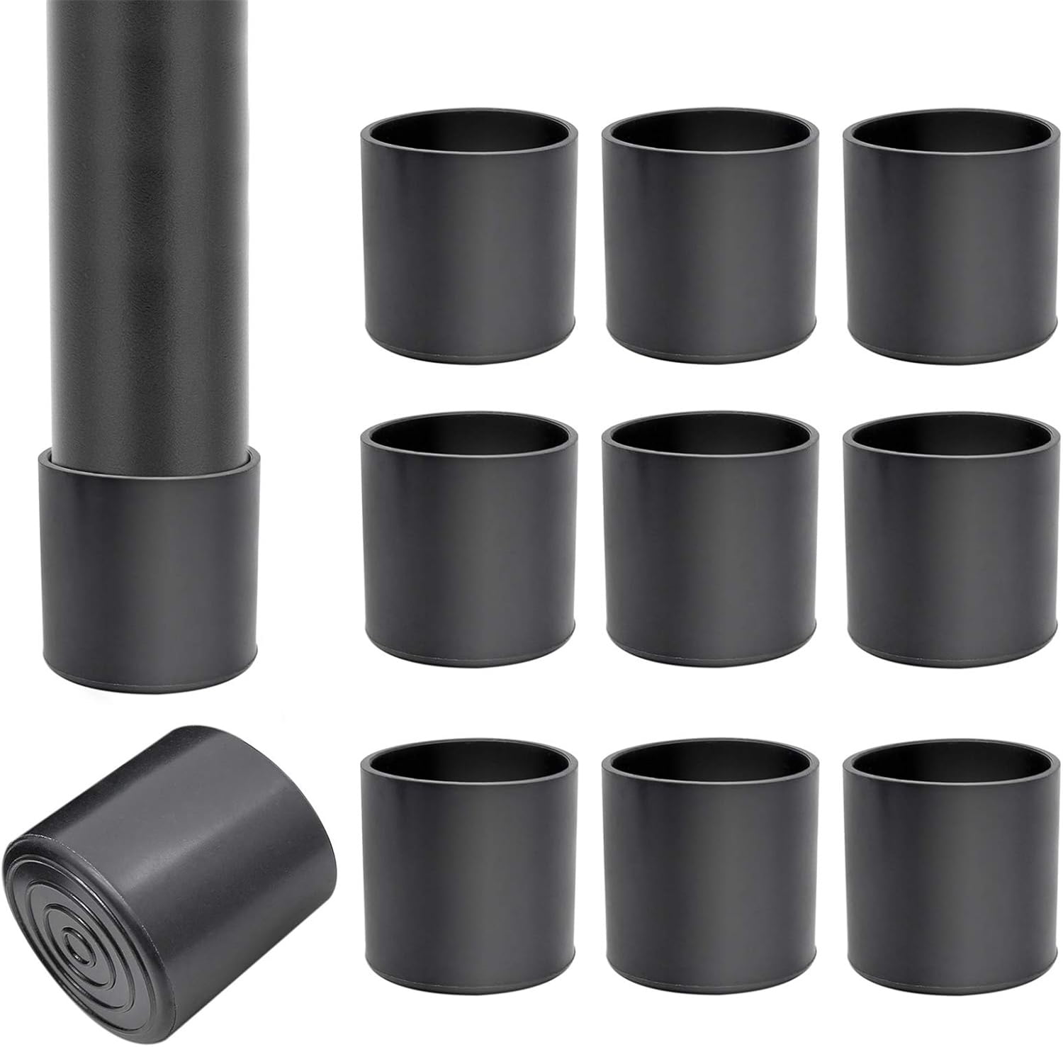 50Pcs Chair Leg Tips Caps,Non-Slip Leg Tips,Round Non-Slip Chair Leg ...