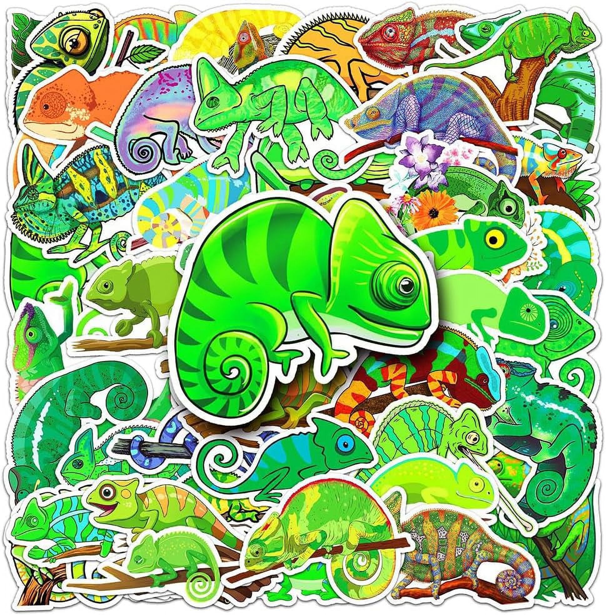 50Pcs Chameleon Stickers Anole Waterproof Vinyl Decals for Adult Teen ...