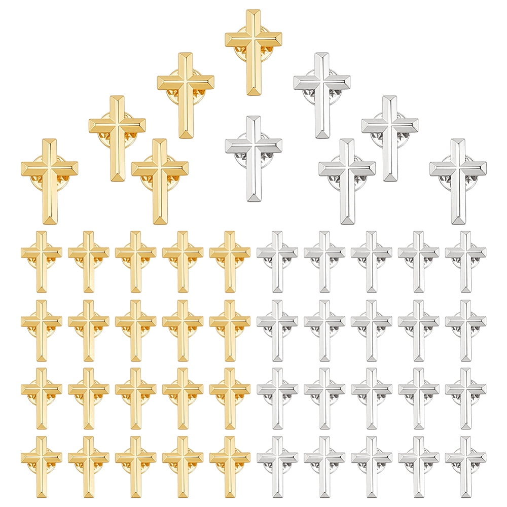 50Pcs Christian Faith Pin Crosses Lapel Pins Brooch with Safety ...