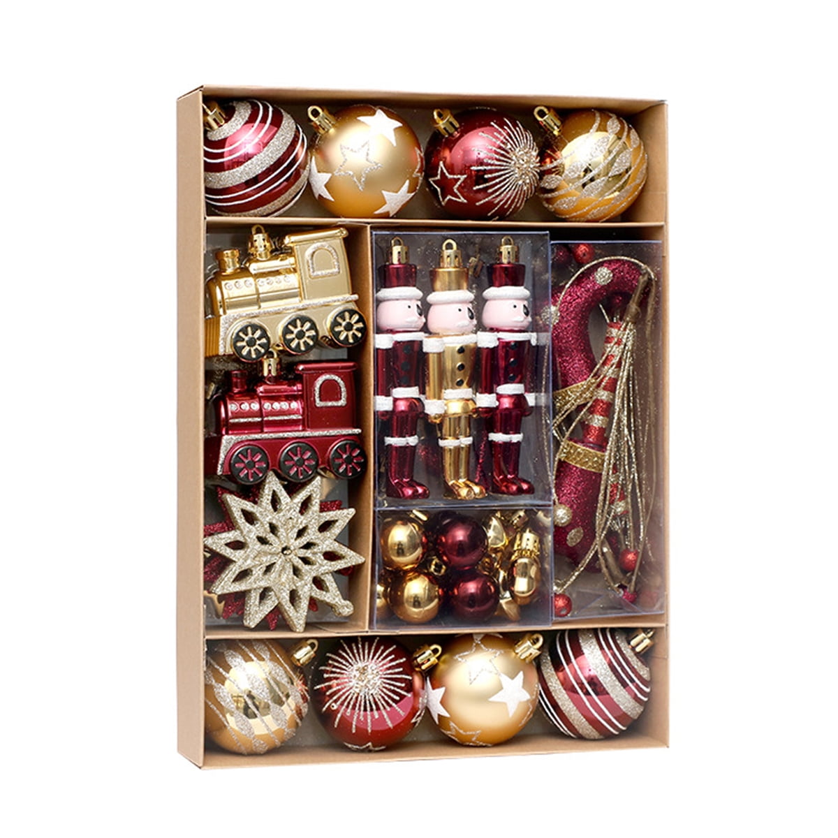 50Pcs Christmas Ornaments Set, Shatterproof Christmas Ball Ornaments ...
