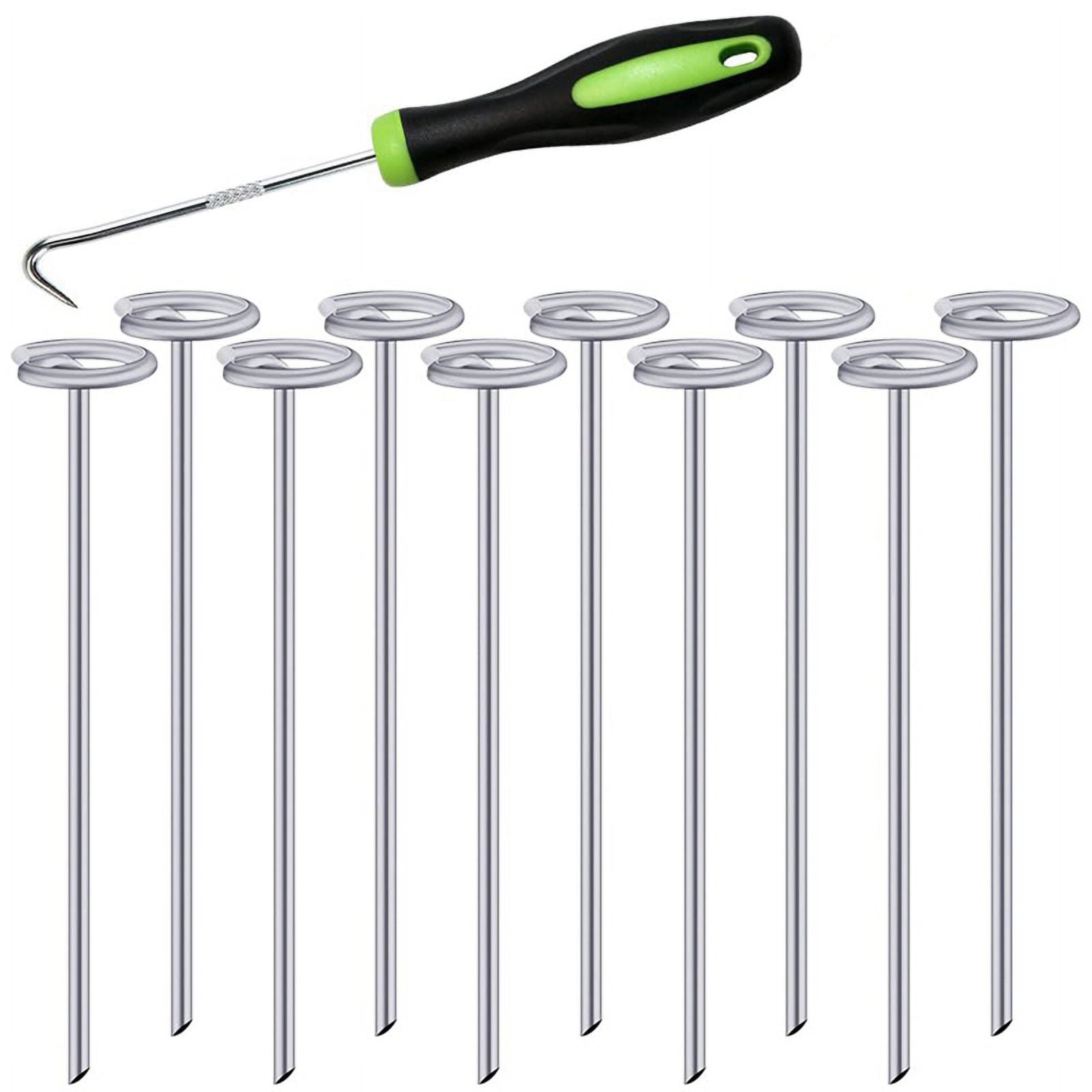 50Pcs Circle Top Landscape Staples, 6Inch Garden Stake Galvanized ...