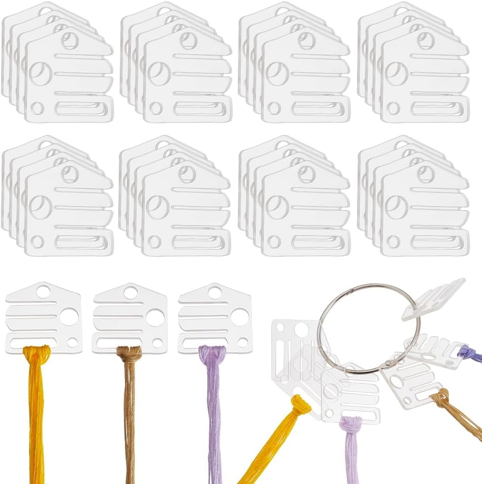 50Pcs Clear Acrylic Bobbins with Hinged Ring House Shape Acrylic ...