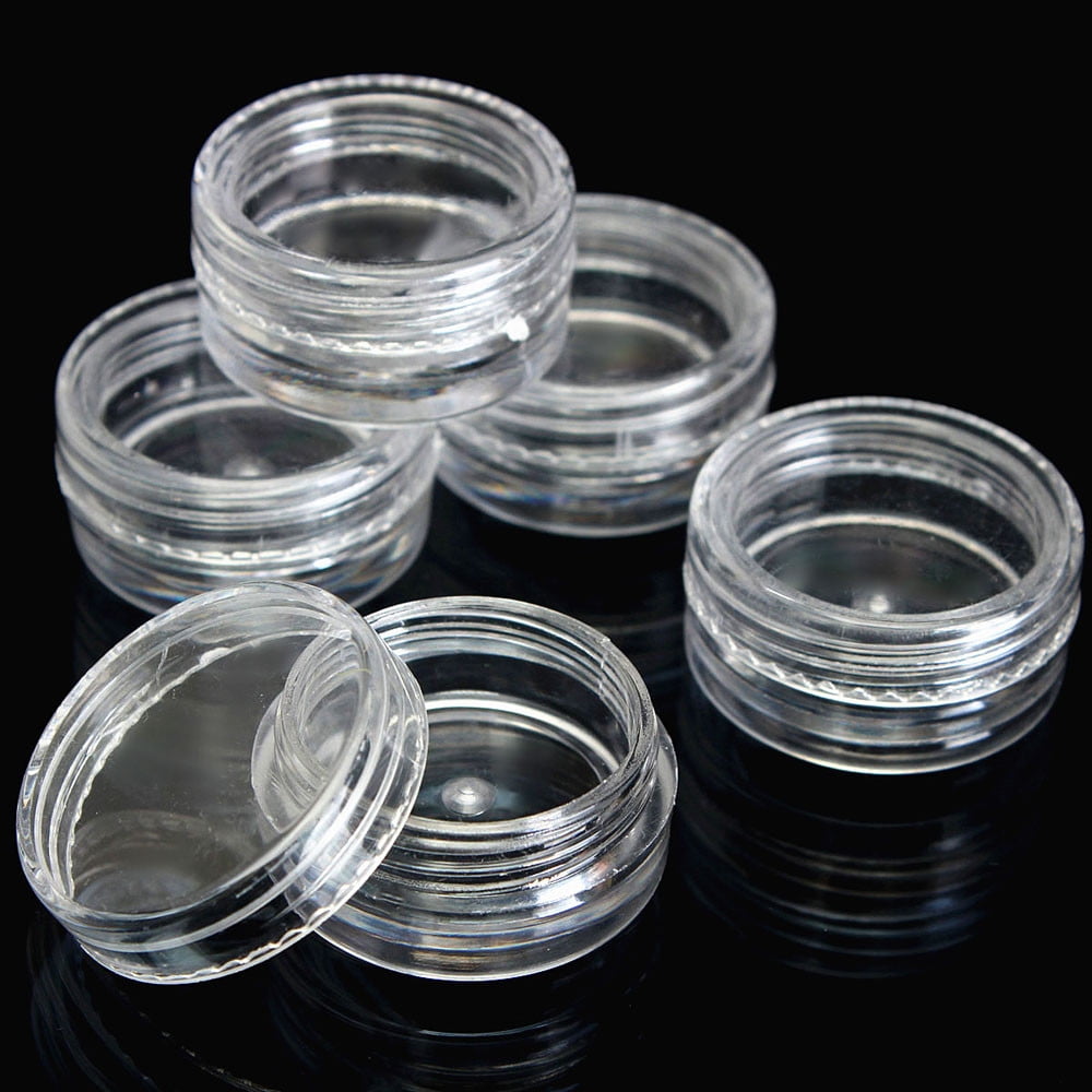 50Pcs Clear Empty Cosmetic Containers Jars Pots Small 3g head Extractor ...