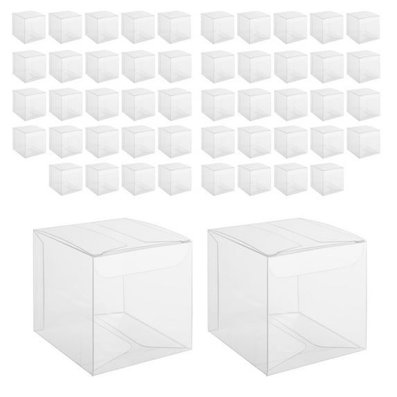 50Pcs Clear Plastic Boxes for Gifts Pvc Packing Box Gift Packaging ...