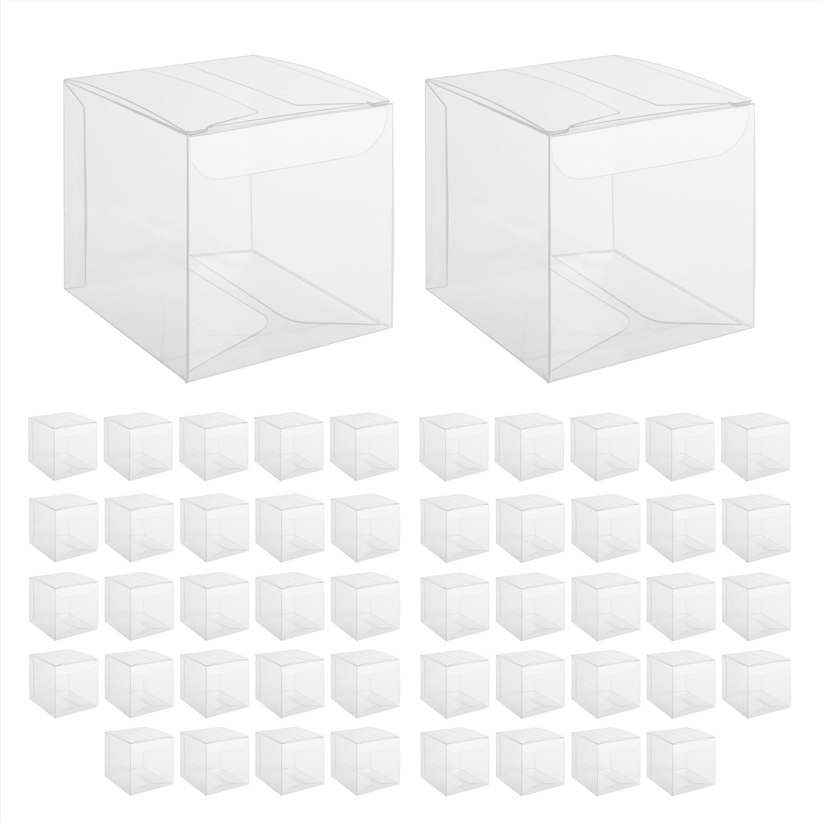 50Pcs Clear Plastic Boxes for Gifts Pvc Packing Box Gift Packaging ...