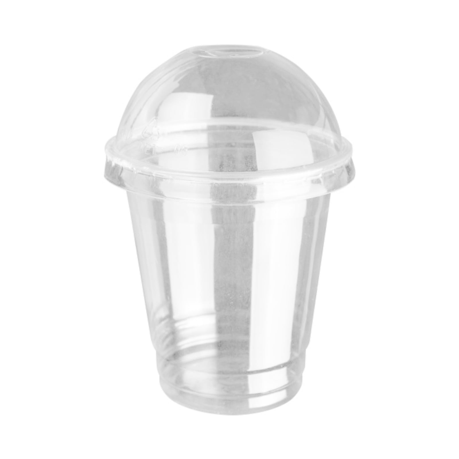 50Pcs Clear Plastic Cups with Flat/Dome Lids, Disposable Drinking Cups ...