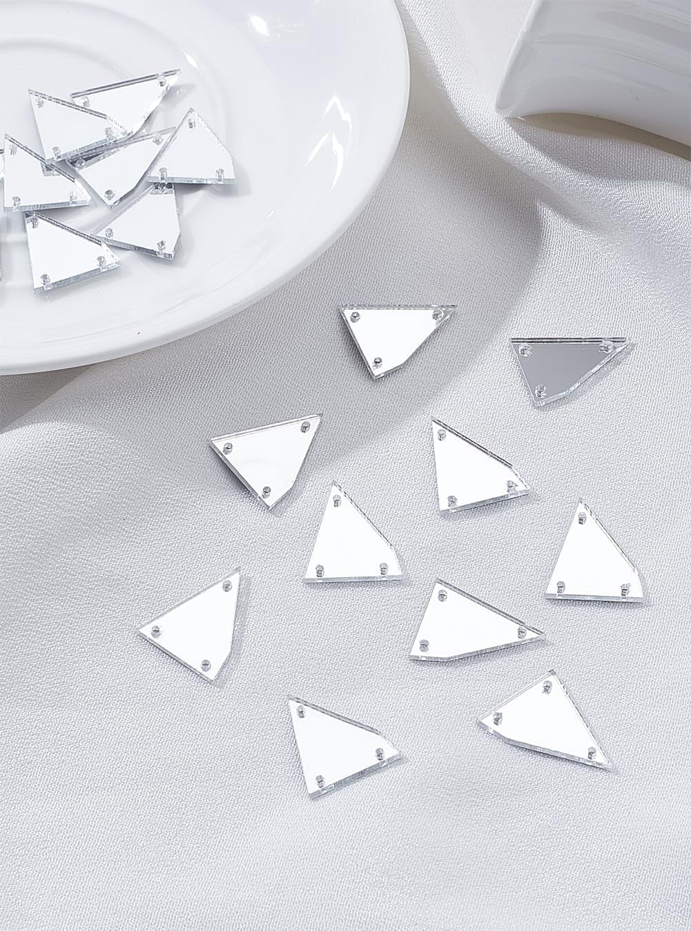 50Pcs Clear Sew On Mirror Rhinestones Acrylic Pieces Sew On Mirror ...