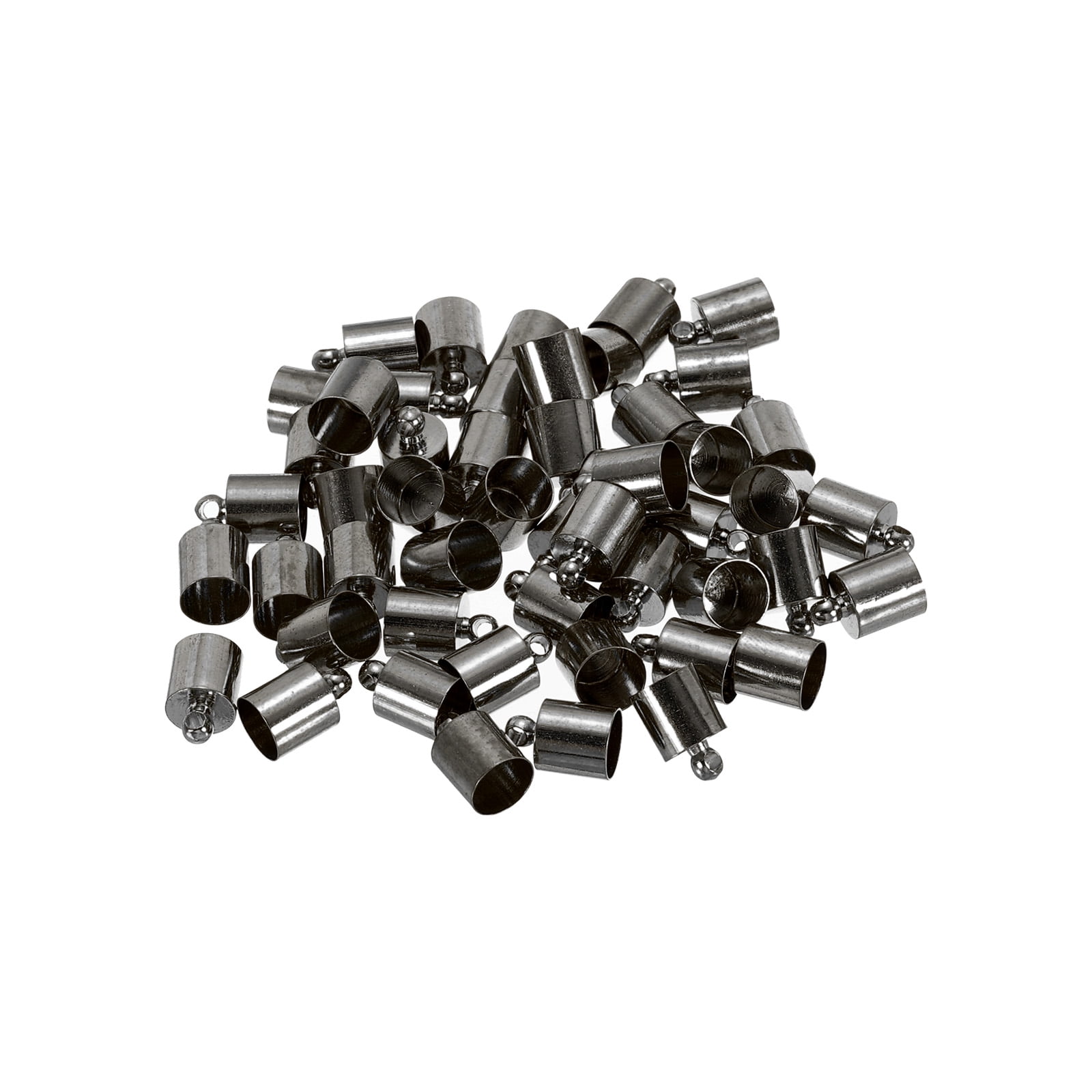 50Pcs Cord End Caps 6.5mm End Cap Barrel Beads Kumihimo End Caps Brass ...