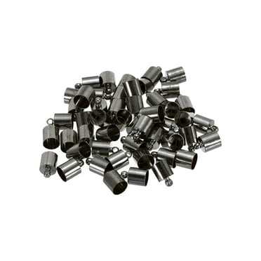 100Pcs Cord End Caps 4.5mm End Cap Barrel Beads Kumihimo End Caps Brass ...