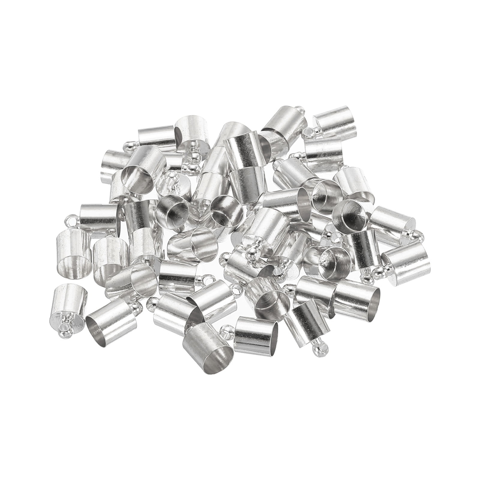 50Pcs Cord End Caps 6.5mm End Cap Barrel Beads Kumihimo End Caps Brass ...