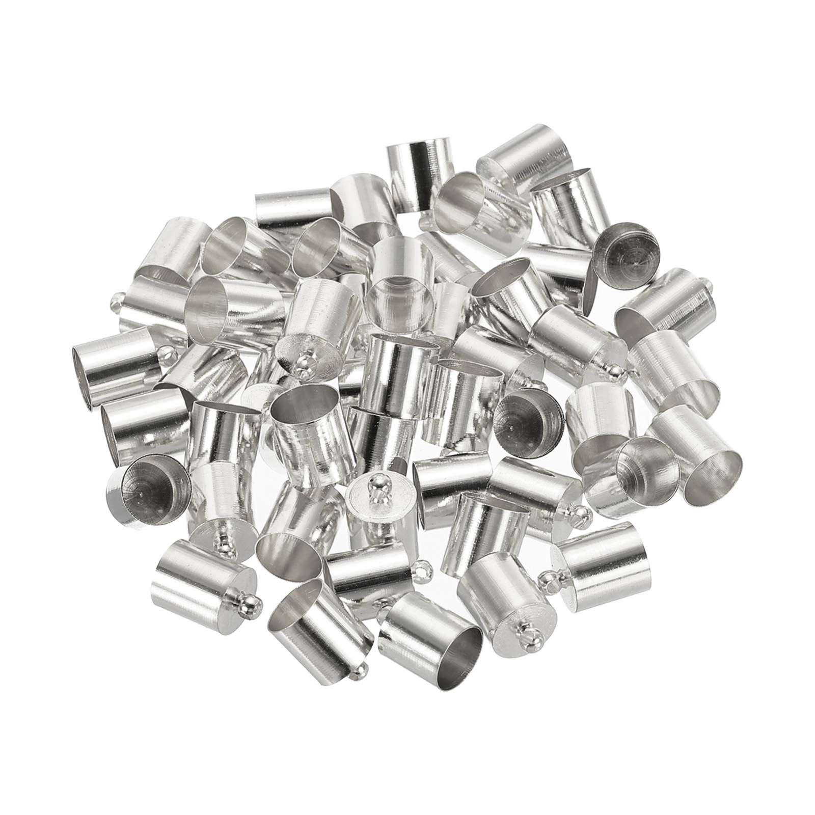 50Pcs Cord End Caps 8.5mm End Cap Barrel Beads Kumihimo End Caps Brass ...