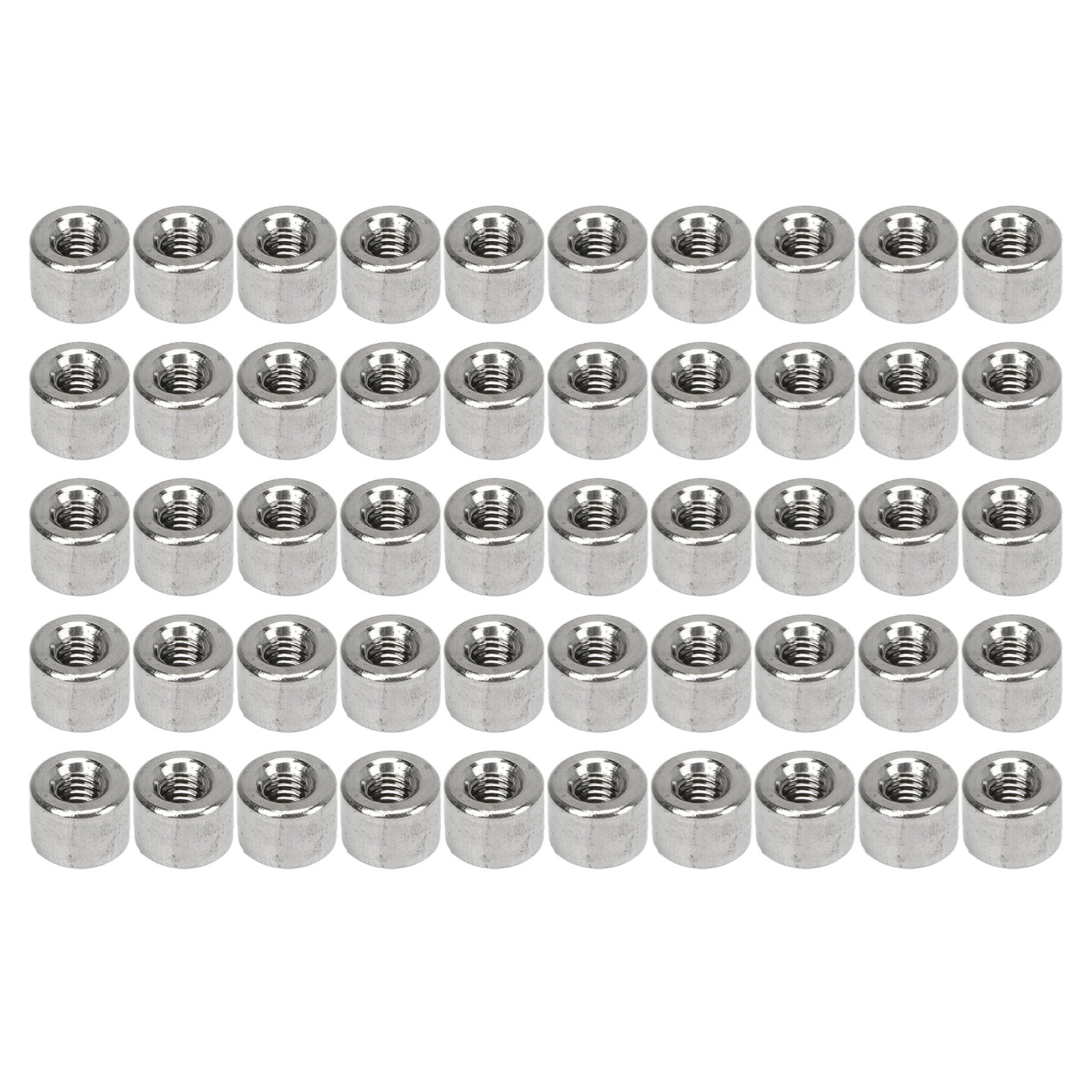 50Pcs Coupling Nut Round Female Thread Stainless Steel M4 Connector Nut ...