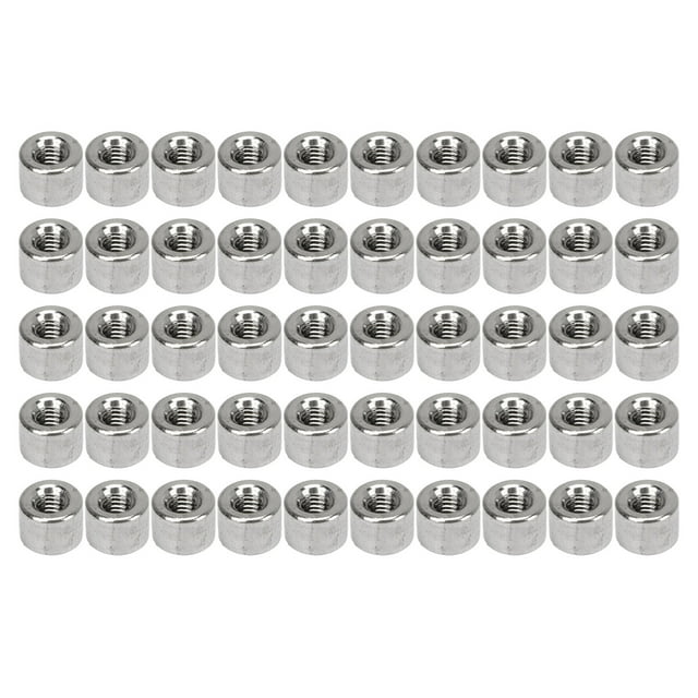 50Pcs Coupling Nut Round Female Thread Stainless Steel M4 Connector Nut ...