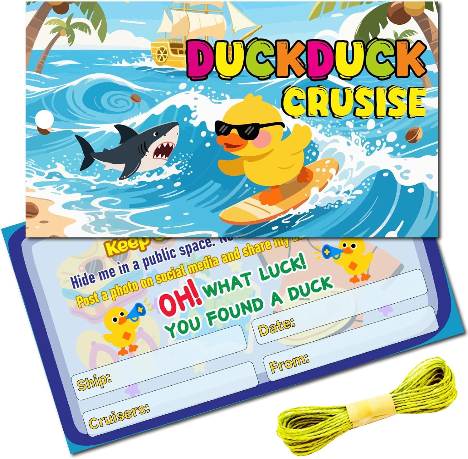 50Pcs Cruising Duck Tags Ducking Cards Paper Cruise Ship Hiding Ducks ...