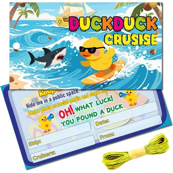 50Pcs Cruising Duck Tags Ducking Cards Paper Cruise Ship Hiding Ducks ...