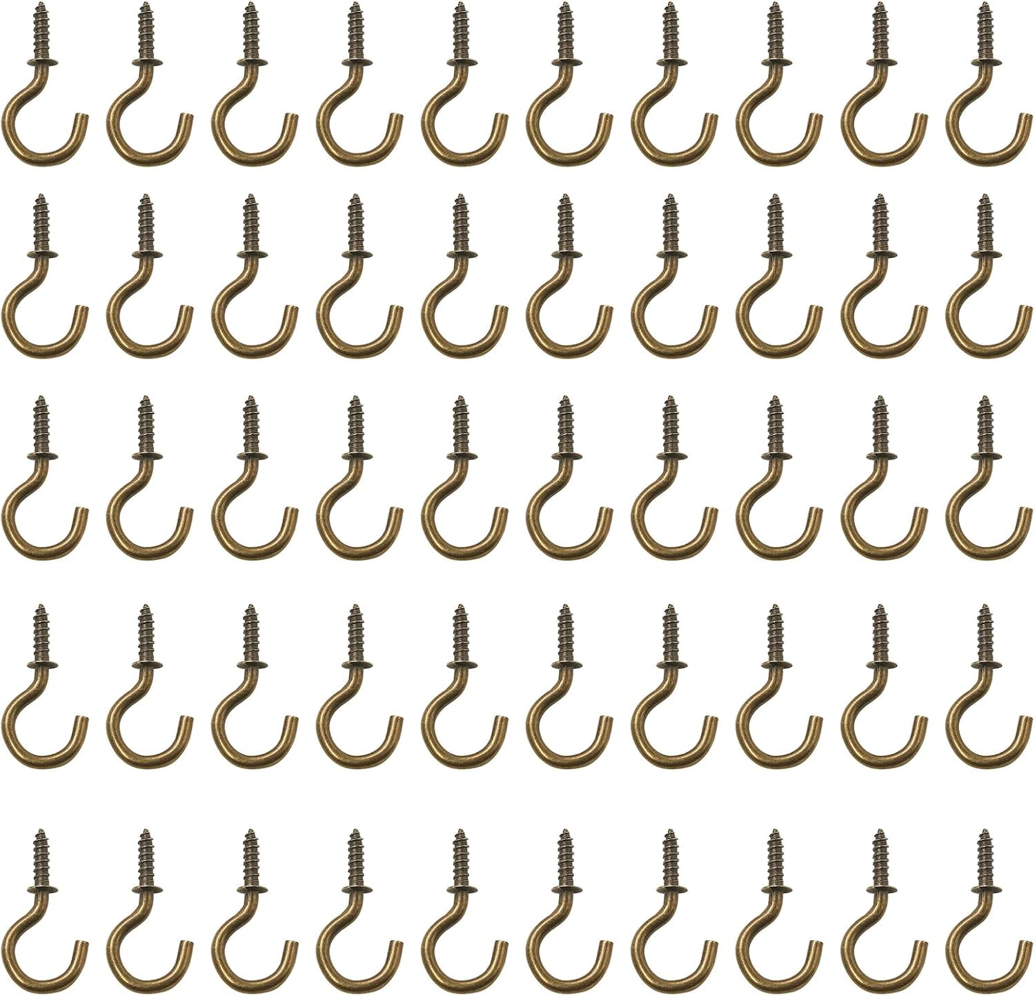 50Pcs Cup Hooks, 7/8 Inch Ceiling Hooks Metal Screw-in Hooks Screw ...