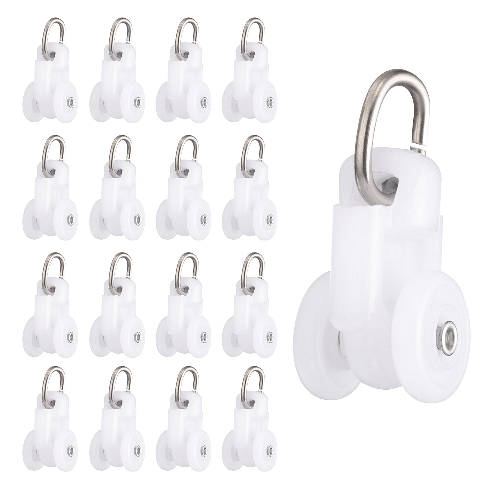 50Pcs Curtain Track Rollers Curtain Rail Pulleys Runners with Dual ...