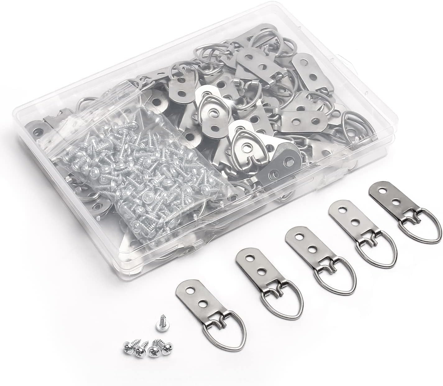 50Pcs D Ring Picture Hangers Hardware, Heavy Duty D-Rings Picture ...
