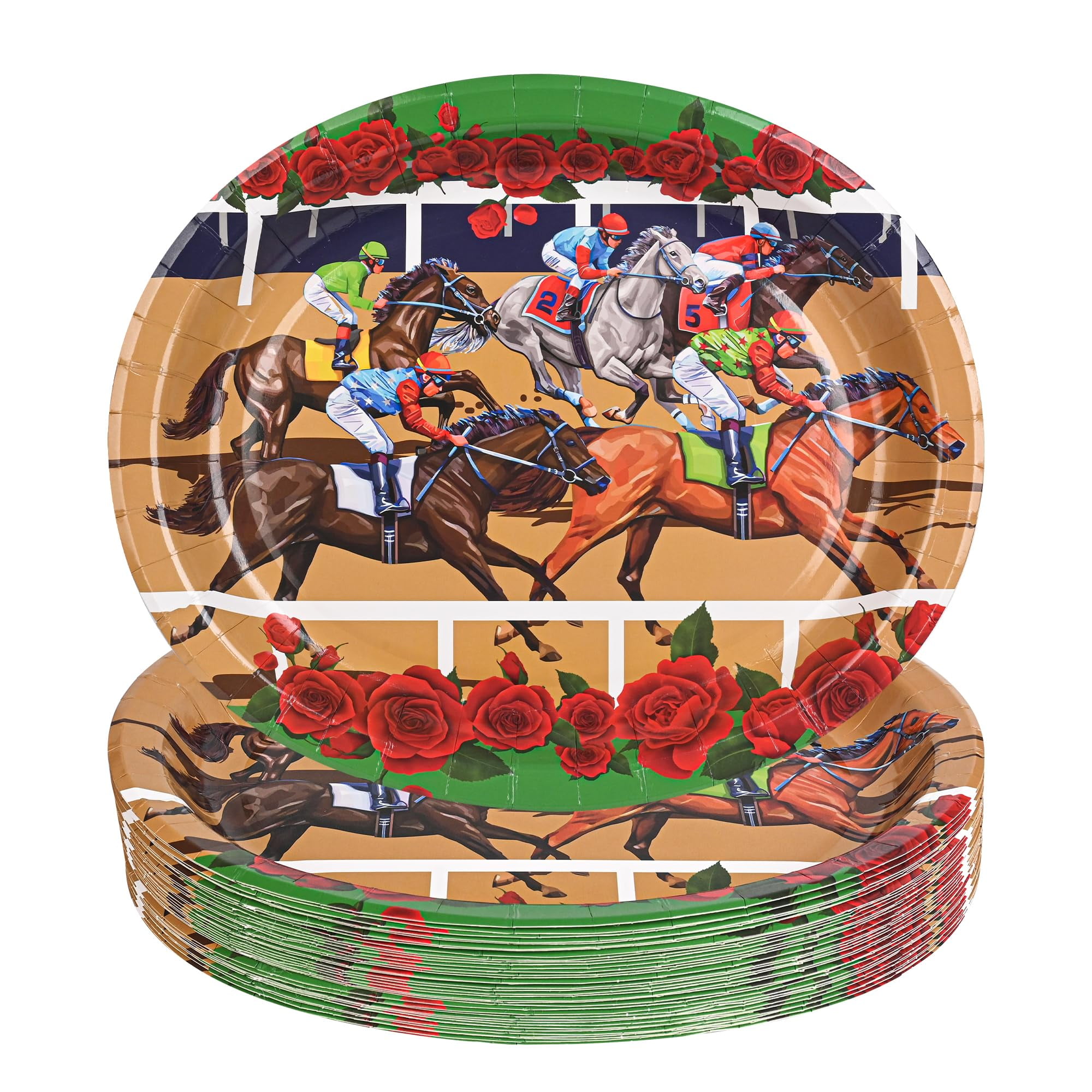 50Pcs Derby Party Supplies RRF12 Kentucky Oval Plates Horse Racing ...