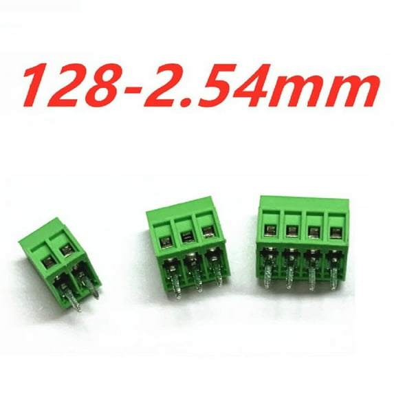 50Pcs Dg308 Terminal Block Kf128 2.54Mm 2/3/4P Pcb Mount Screw ...