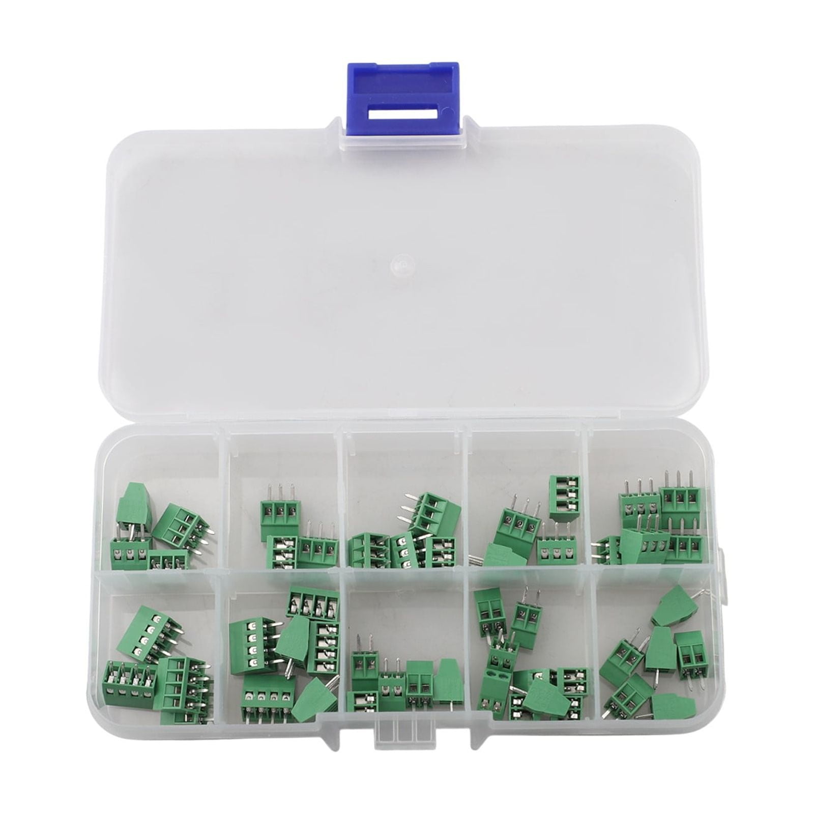 50Pcs Dg308 Terminal Block Kf128 2.54mm 2/3/4P Pcb Mount Screw Connector Kit Box - Walmart.com