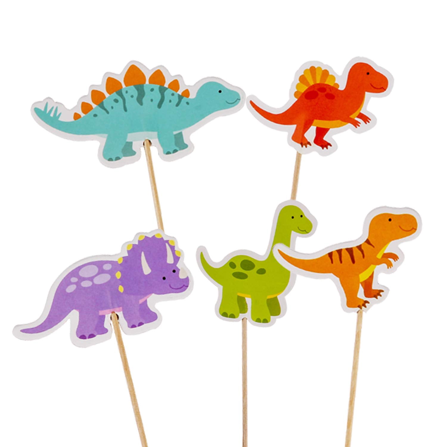 50Pcs Dinosaur Cupcake Toppers DEF29 Picks Cute Baby Shower Dinosaur ...