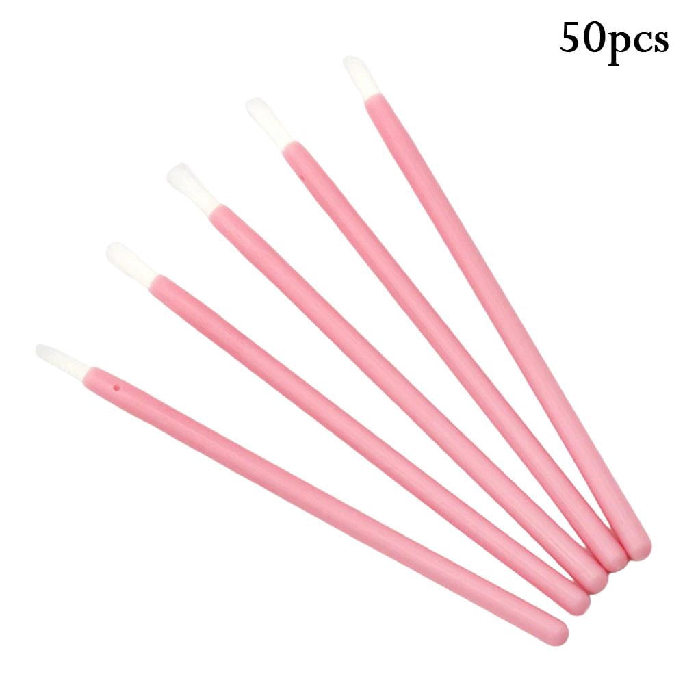 50Pcs Disposable Lip Wands, Solid Handle Nylon Bristle Lip Applicator ...