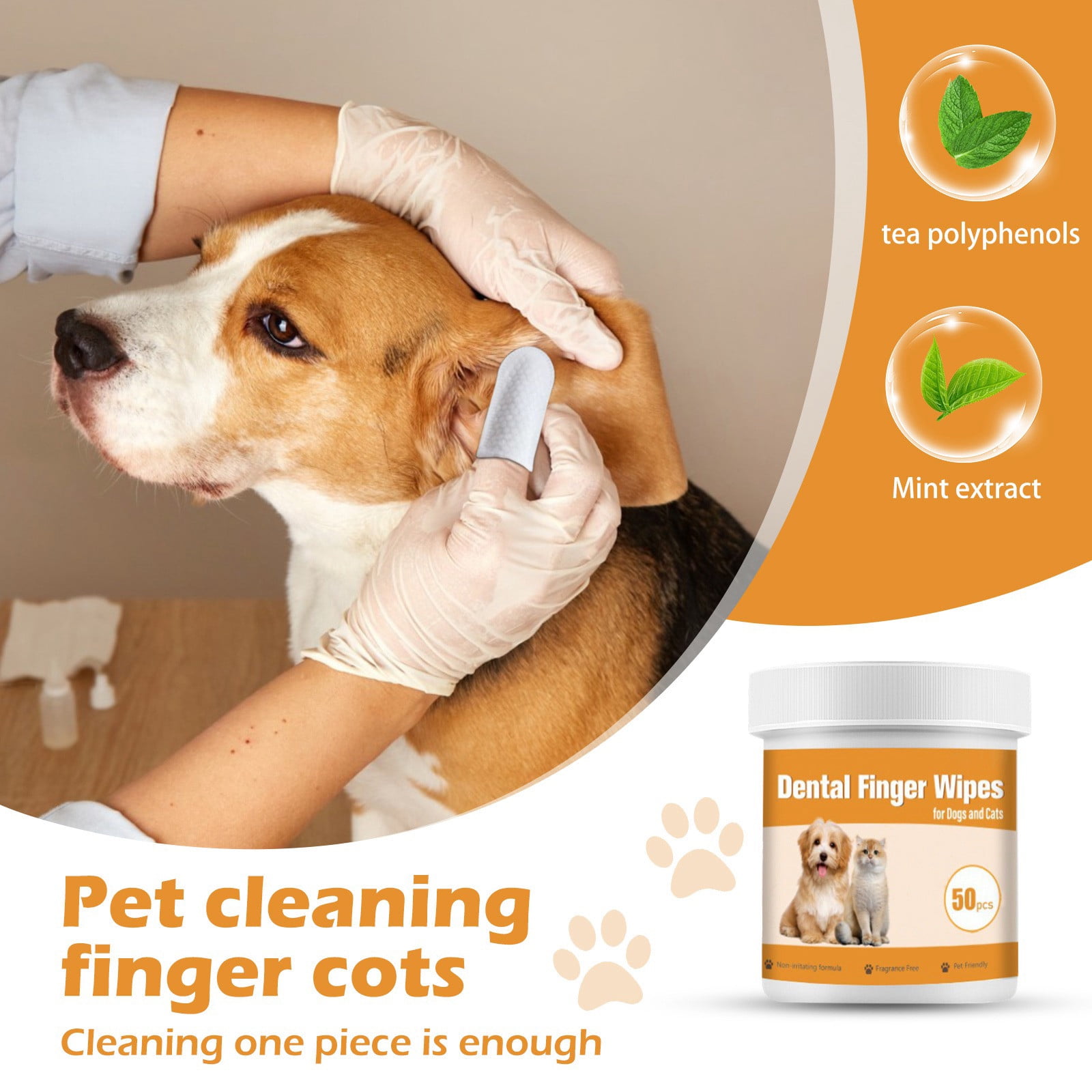 50Pcs Dog Teeth Cleaning Wipes, Wider Dog Wipes for Teeth, Reduce ...