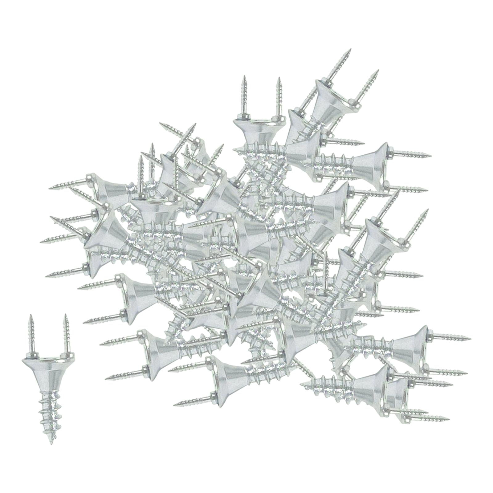 50Pcs Double Headed Screw Solid Wood Baseboard Thread Screw Wood Zinc ...