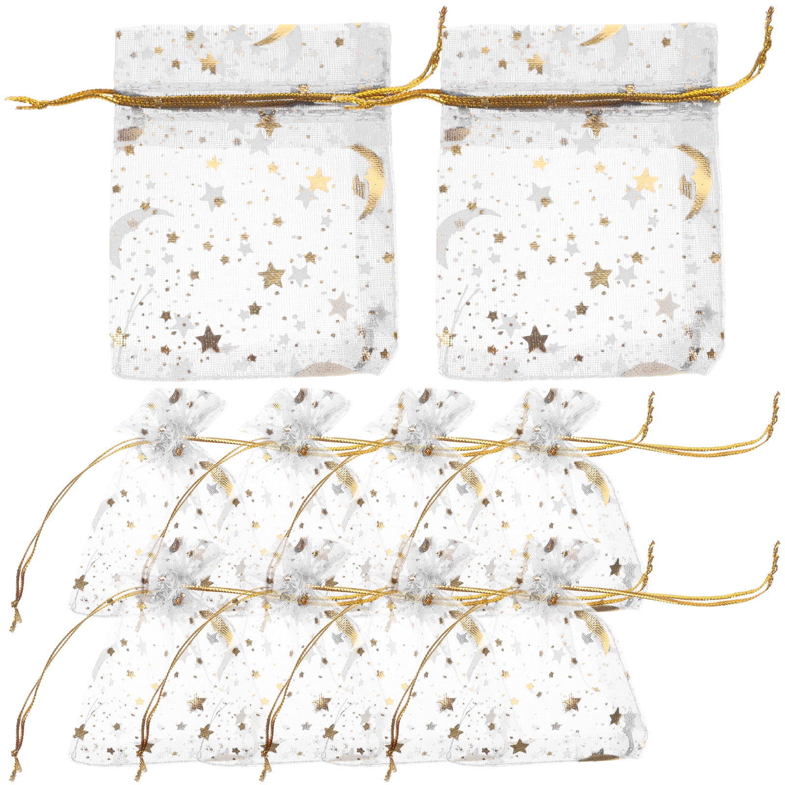 50Pcs Drawstring Mesh Gift Pouches Jewelry Bags Small Favor Bags Moon ...