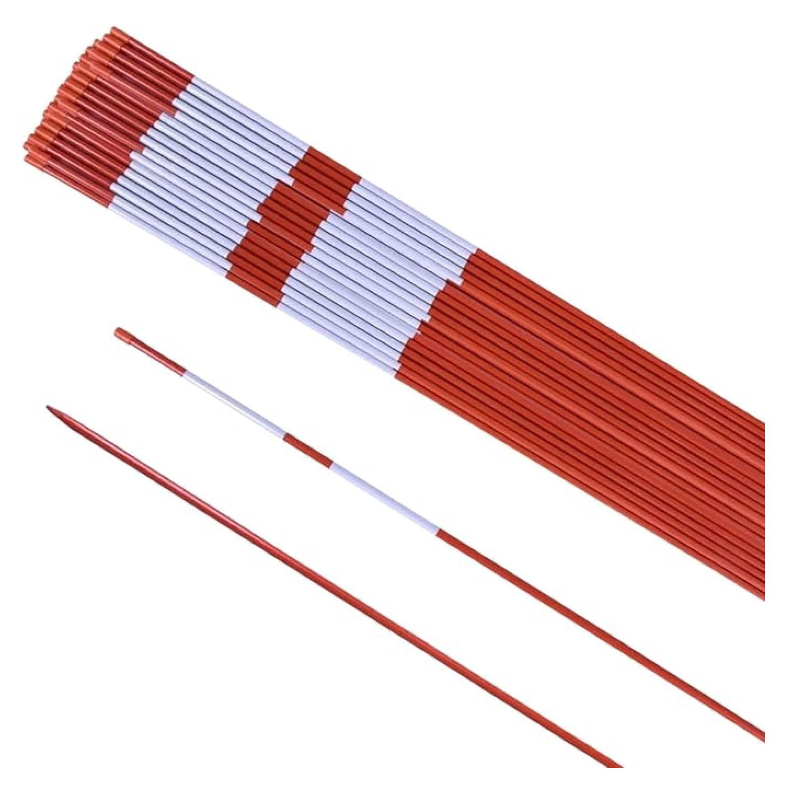 50Pcs Driveway Markers,4Ft Driveway Reflective Poles, Orange Fiberglass ...